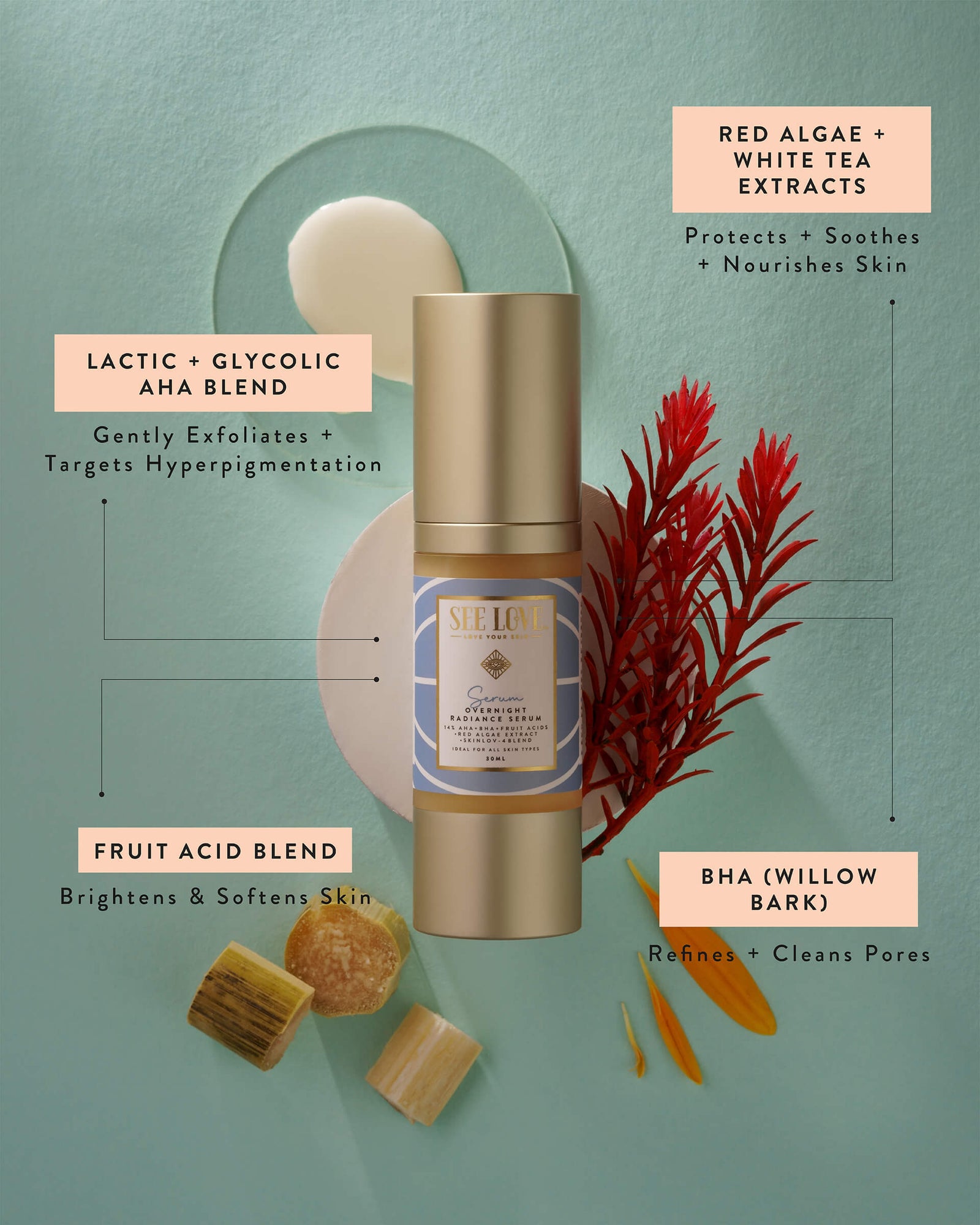 See Love Overnight Radiance Serum - AHA Night Serum for Glowing Skin
